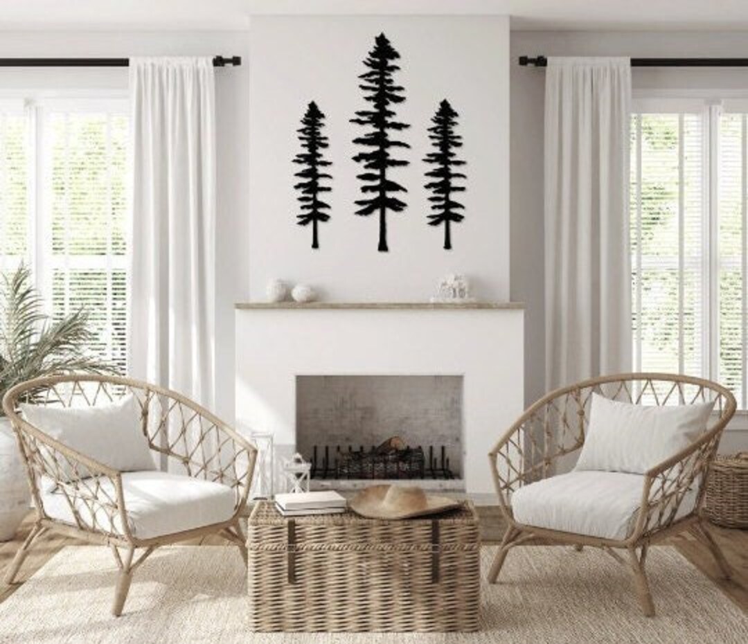 Windswept Pine Tree Laser Cut Svg Dxf Files Wall Sticker Engraving ...