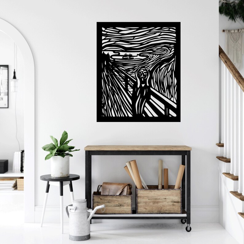 The Scream Edvard Munch Laser Cut Svg Dxf Pdf Files Wall Sticker ...