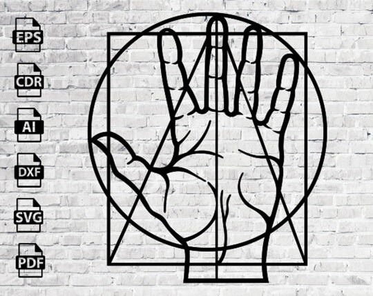 Hand Art Laser Cut Svg Dxf Files Wall Sticker Engraving - Etsy