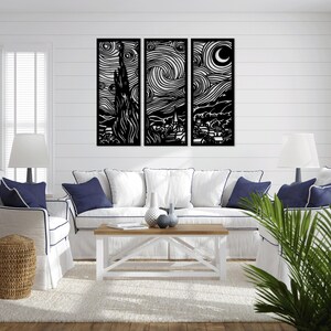 Starry Night Vincent Van Gogh Laser Cut Svg Dxf Files Wall Sticker ...