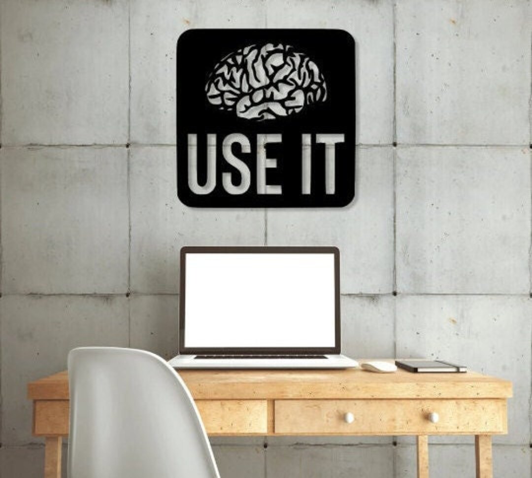 Brain Use It Laser Cut Svg Dxf Files Wall Sticker Engraving Decal ...