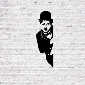 Charlie Chaplin Dxf Svg Pdf Laser Cut Glowforge Files Wall Sticker ...