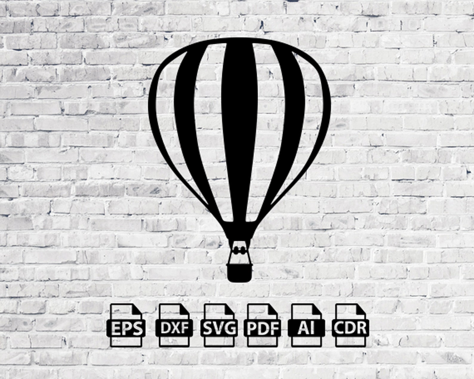 Hot Air Baloon Laser Cut Svg Dxf Files Wall Sticker Engraving Decal ...