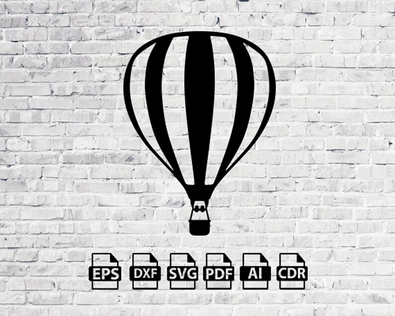 Hot Air Baloon Laser Cut Svg Dxf Files Wall Sticker Engraving Decal ...