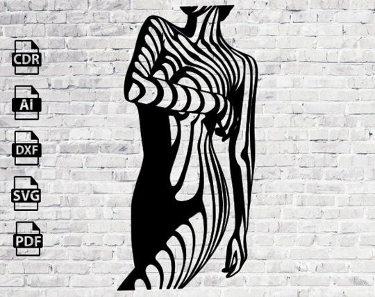 Women Body Laser Cut Svg Dxf Files Wall Sticker Engraving Decal ...