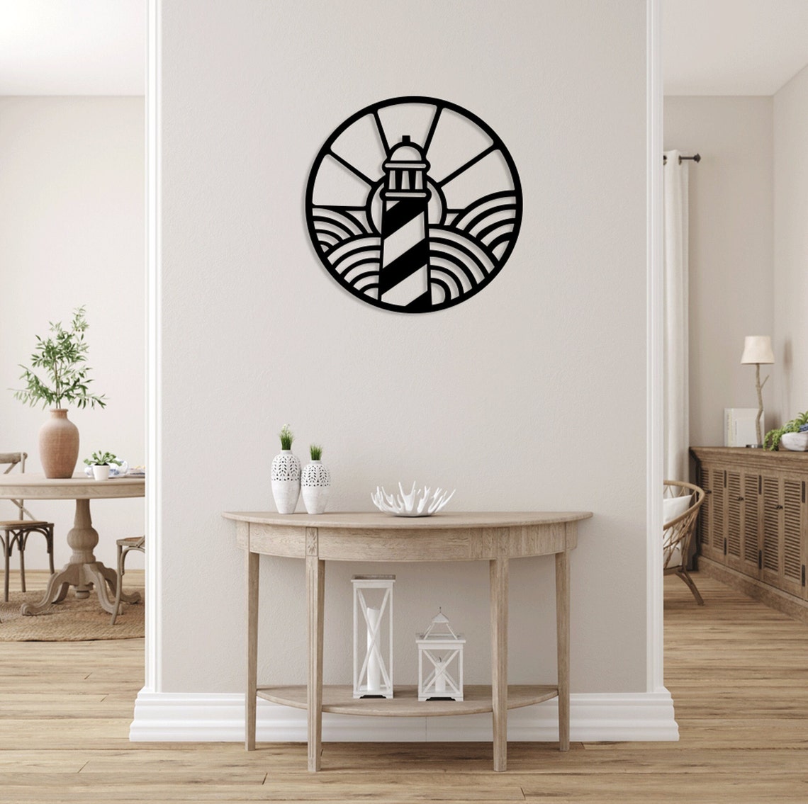 Lighthouse Sea Ocean Laser Cut Svg Dxf Files Wall Sticker - Etsy