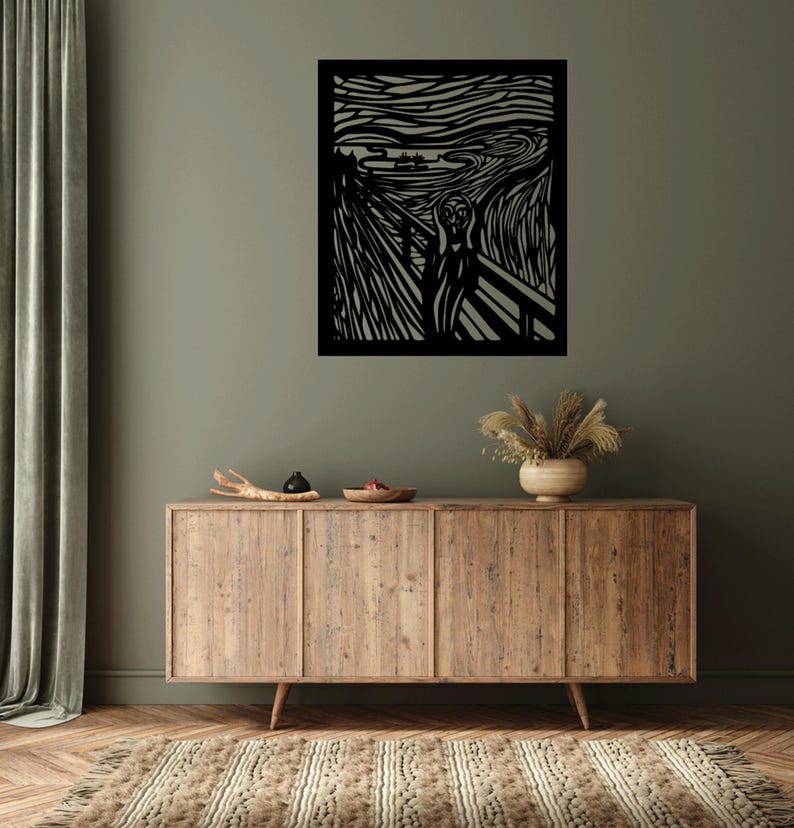 The Scream Edvard Munch Laser Cut Svg Dxf Pdf Files Wall Sticker ...