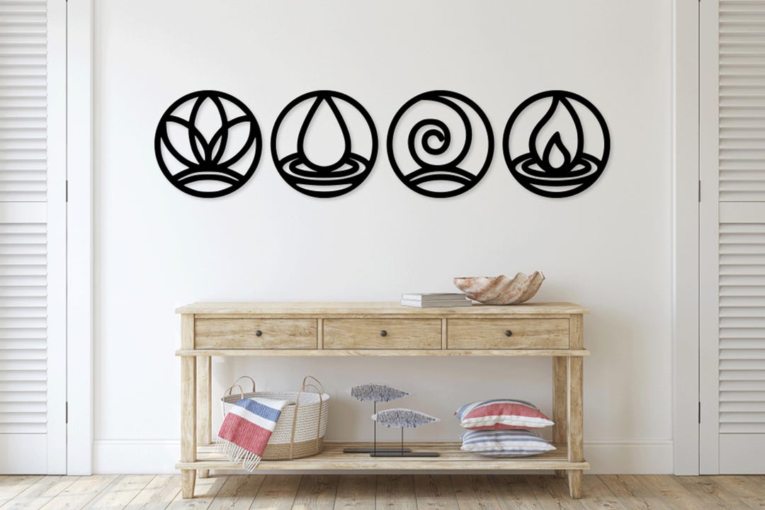 The Elements Laser Cut Svg Dxf Glowforge Files Wall Sticker Engraving ...