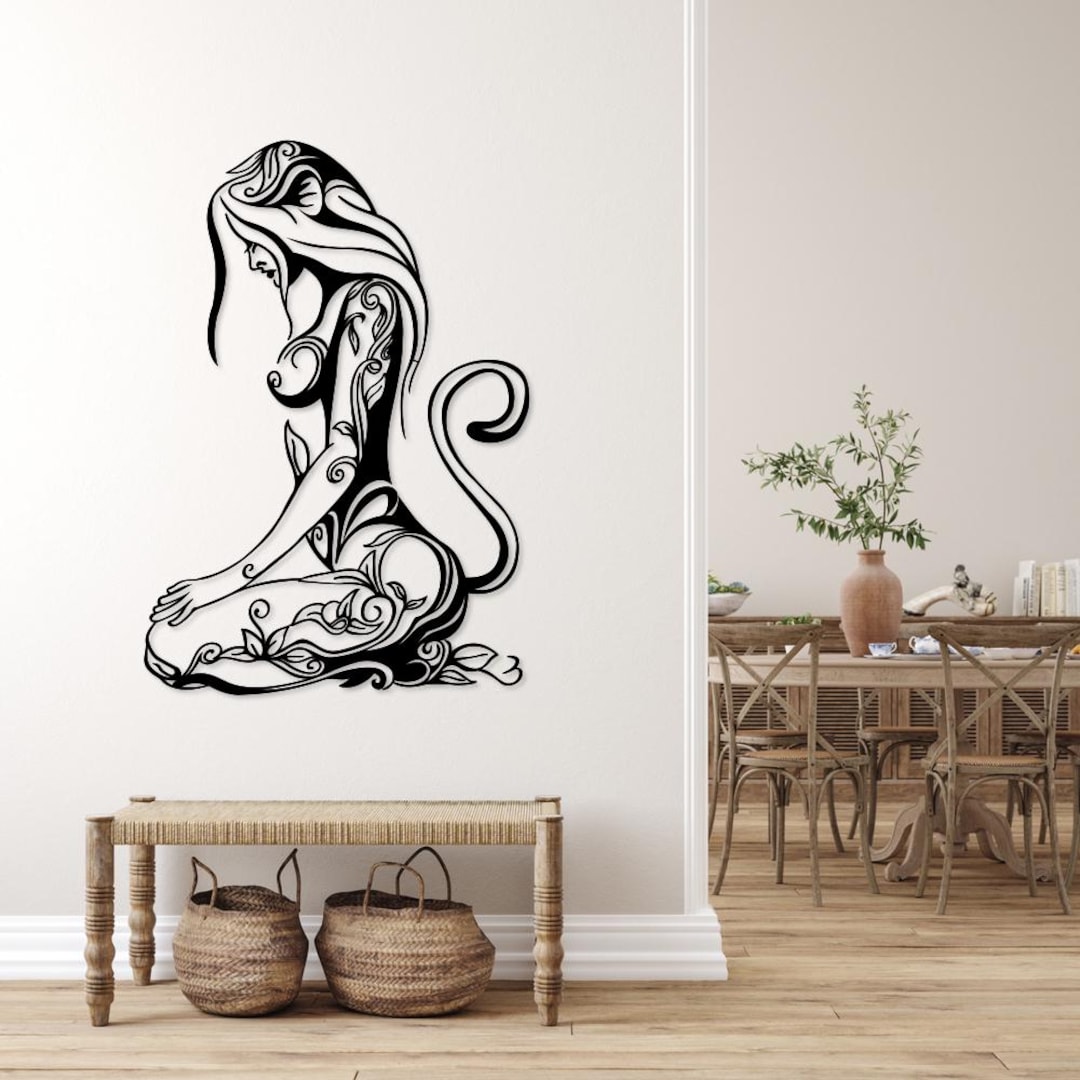 Women Floral Laser Cut Svg Dxf Glowforge Files Wall Sticker Engraving ...