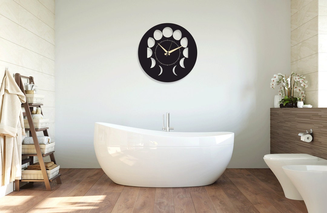 Lunation Moon Clock Watch Laser Cut SVG DXF Files Wall Art Engraving ...