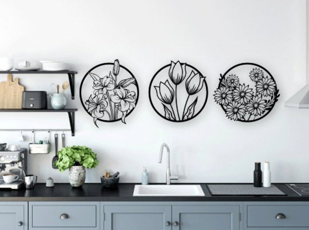 Poppy Flowers Laser Cut Svg Dxf Files Wall Sticker Engraving Decal ...