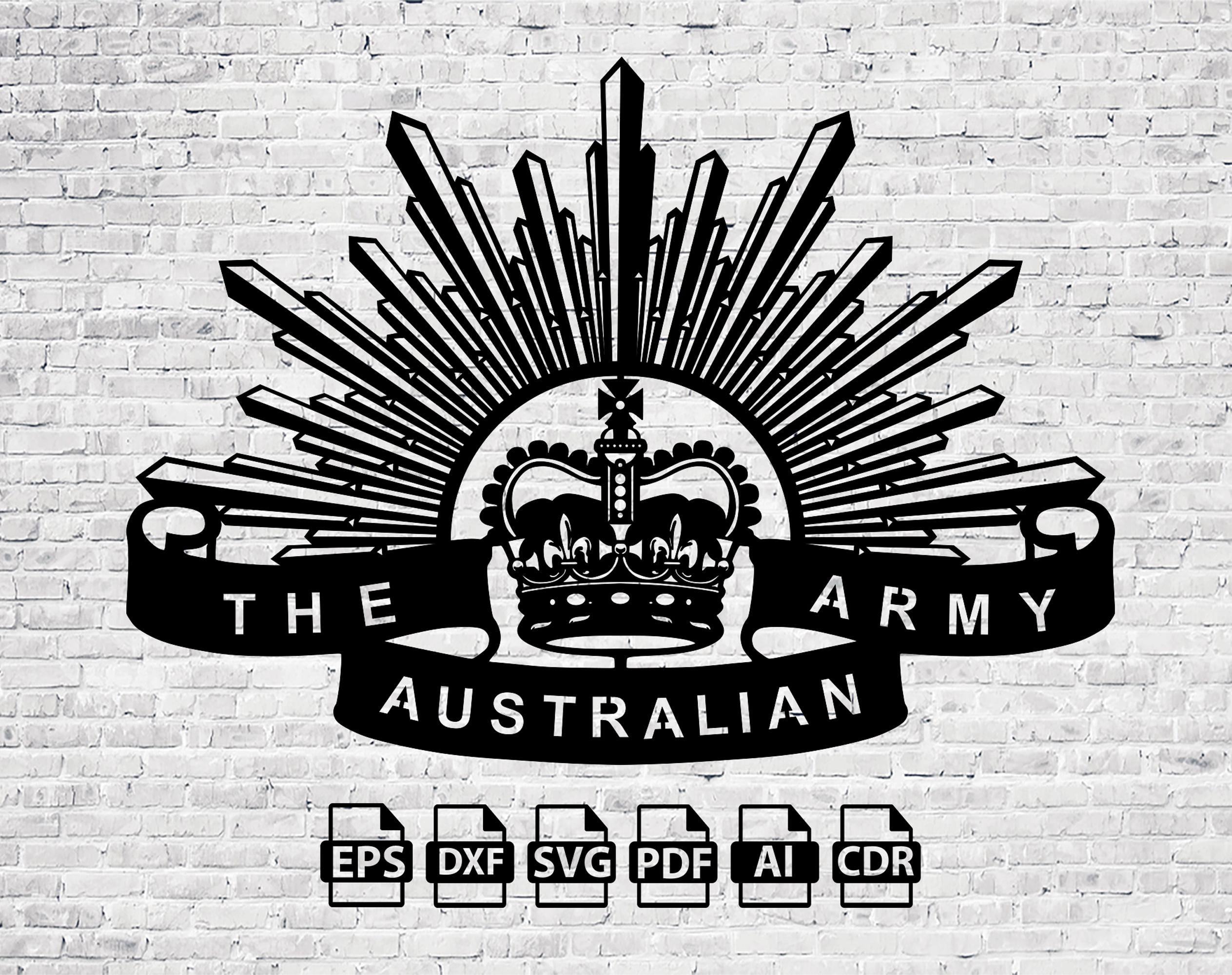 Australian Army Laser Cut Svg Dxf Files Wall Sticker Engraving Decal ...