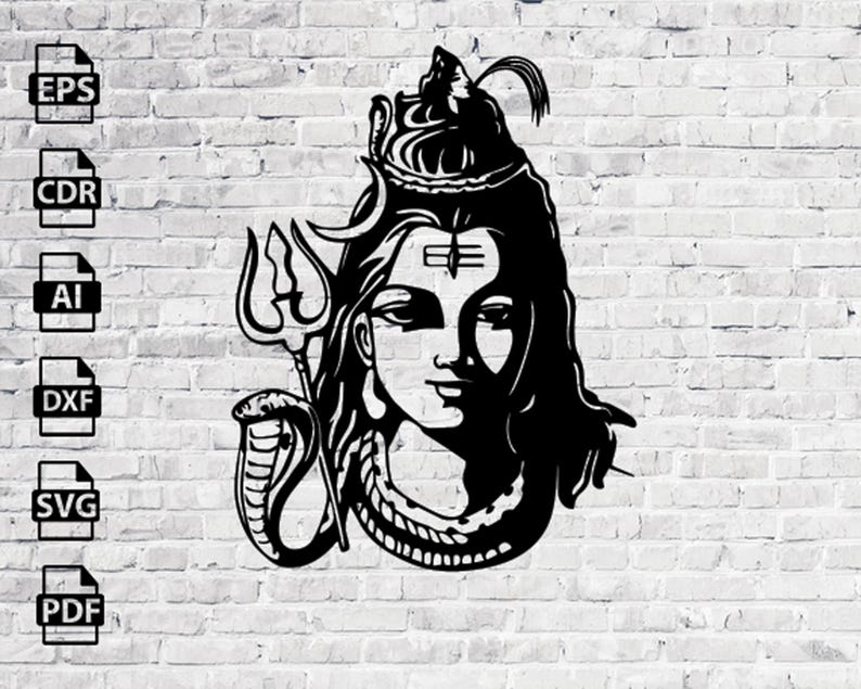 Indian God Lord Shiv Shiva Laser Cut Svg Dxf Files Sticker Engraving ...