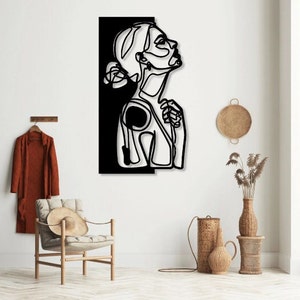 Woman Line Art Laser Cut Files Dxf Pdf Svg Wall Sticker Engraving ...