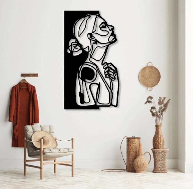 Woman Line Art Laser Cut Files Dxf Pdf Svg Wall Sticker - Etsy
