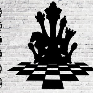 Chess Laser Cut Svg Dxf Files Wall Sticker Engraving Decal - Etsy