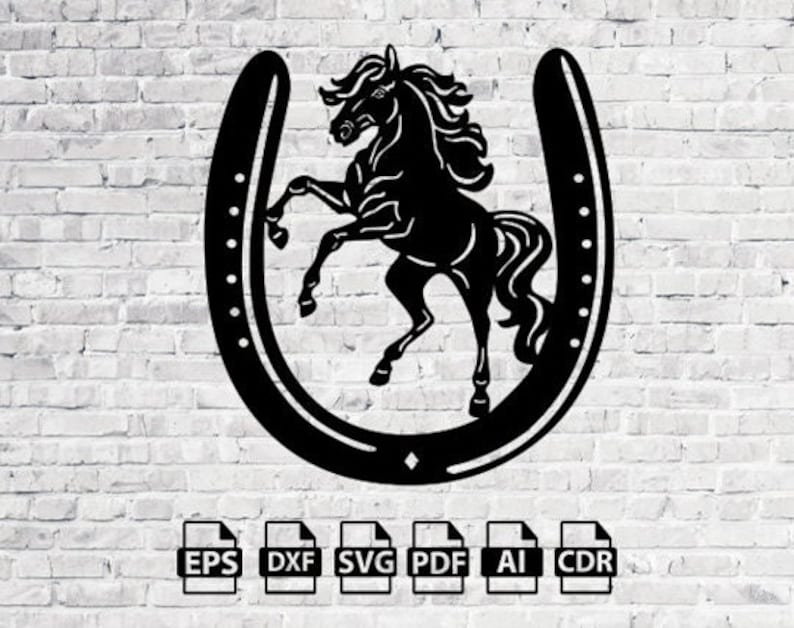 Pferd Hufeisen Laser cut svg dxf Dateien Wandaufkleber Gravur Aufkleber ...