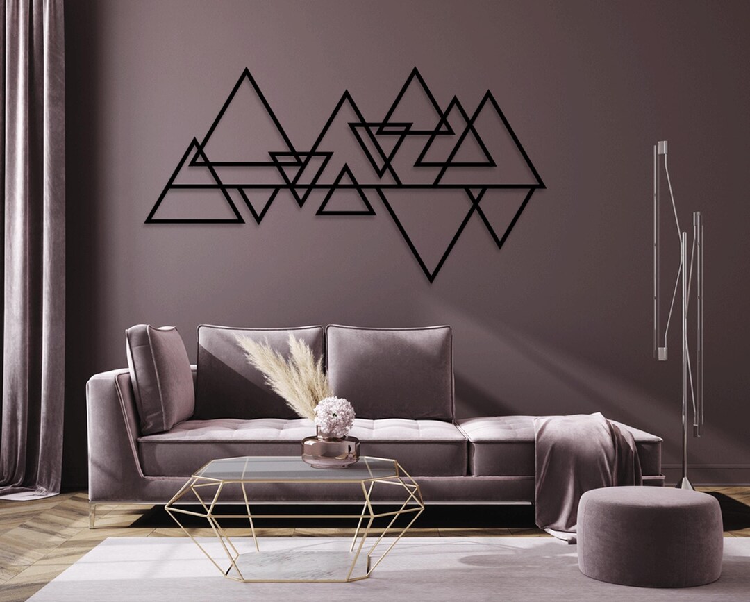 Geometric Triangle Laser Cut Svg Dxf Eps Files Wall Sticker Engraving ...