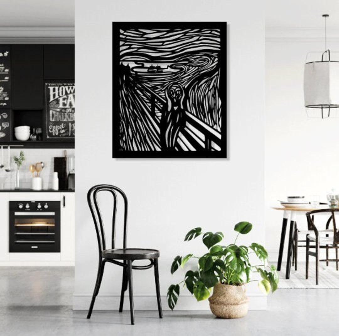 The Scream Edvard Munch Laser Cut Svg Dxf Pdf Files Wall Sticker ...
