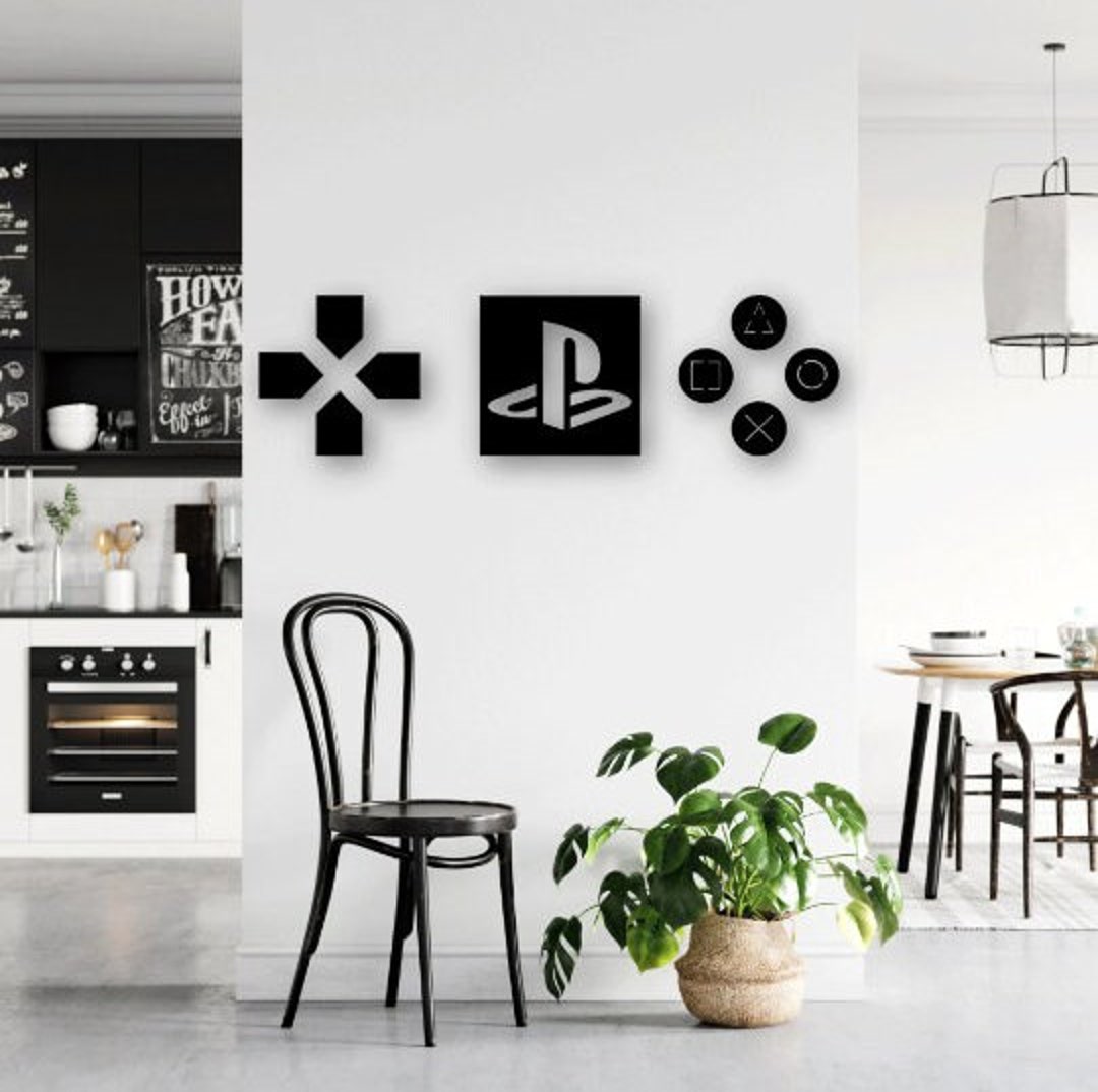 Game Controller Gaming Console Laser Cut Svg Dxf Files Wall Sticker ...