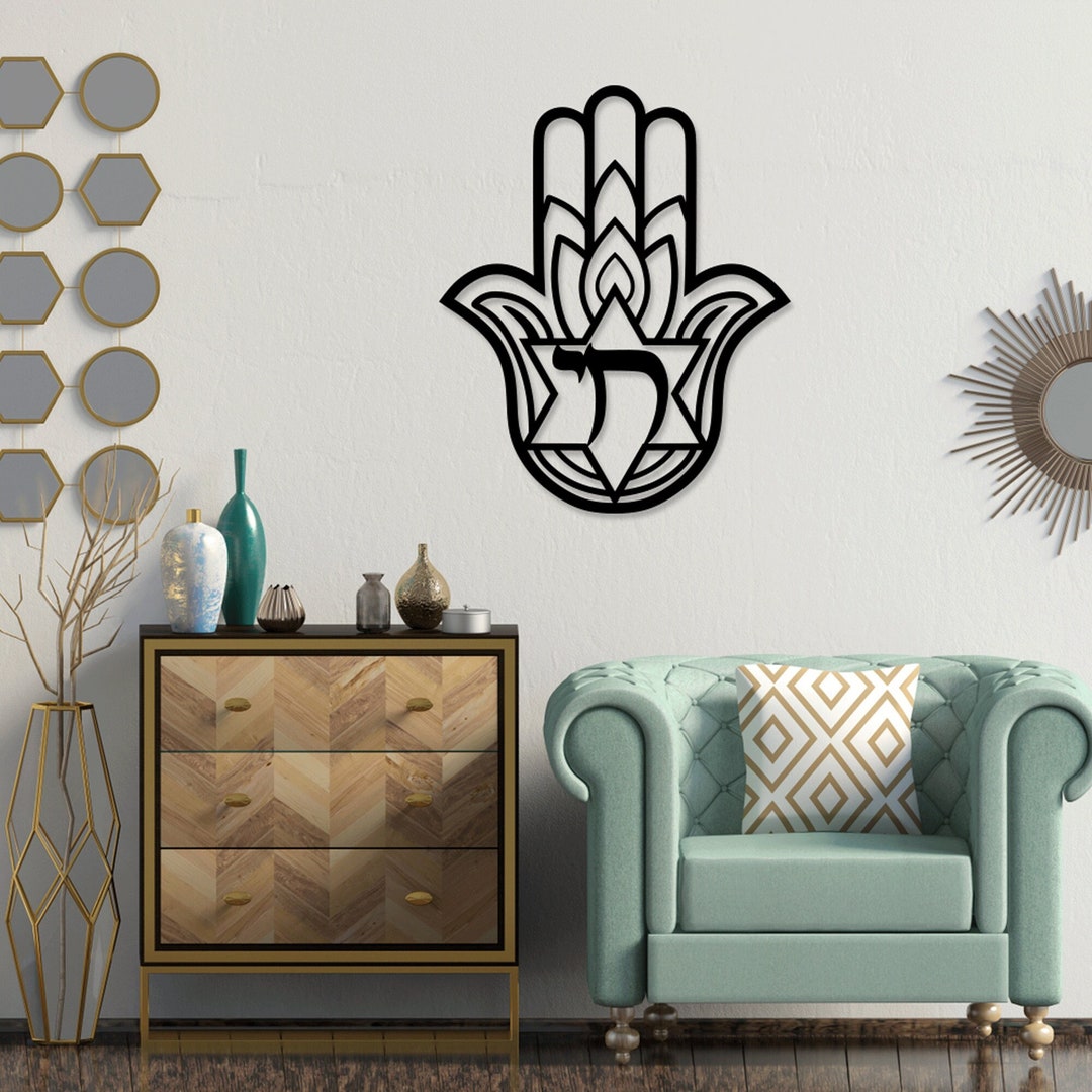 Hamsa Hand Mandala Hebrew Laser Cut Svg Dxf Files Wall Sticker Decal ...