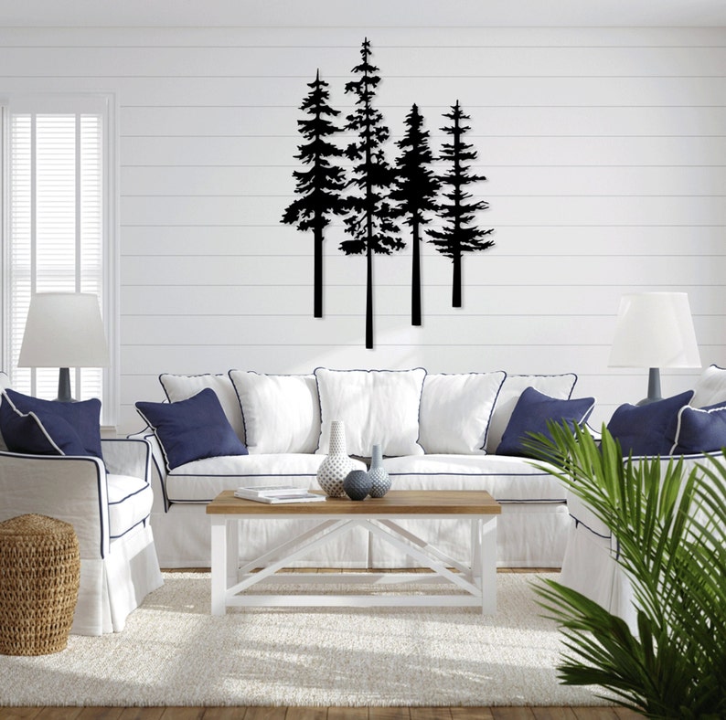 Windswept Pine Tree Laser Cut Svg Dxf Files Wall Sticker - Etsy