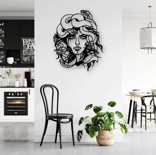 Medusa Greek Mythology Laser Cut Svg Dxf Files Wall Sticker Engraving ...