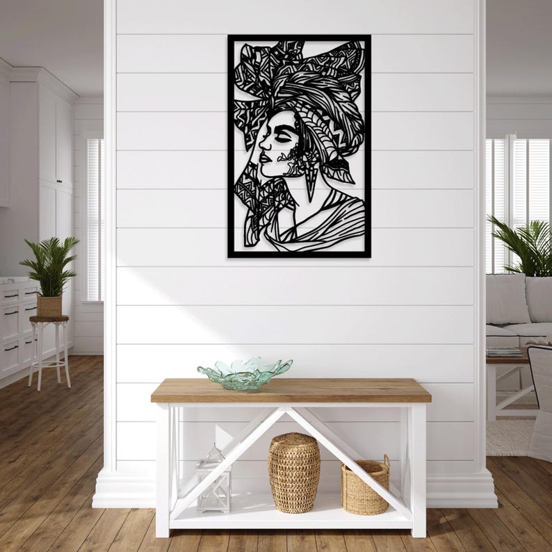 Aboriginal Woman Women Line Art Laser Cut Files Dxf Pdf Svg Wall ...
