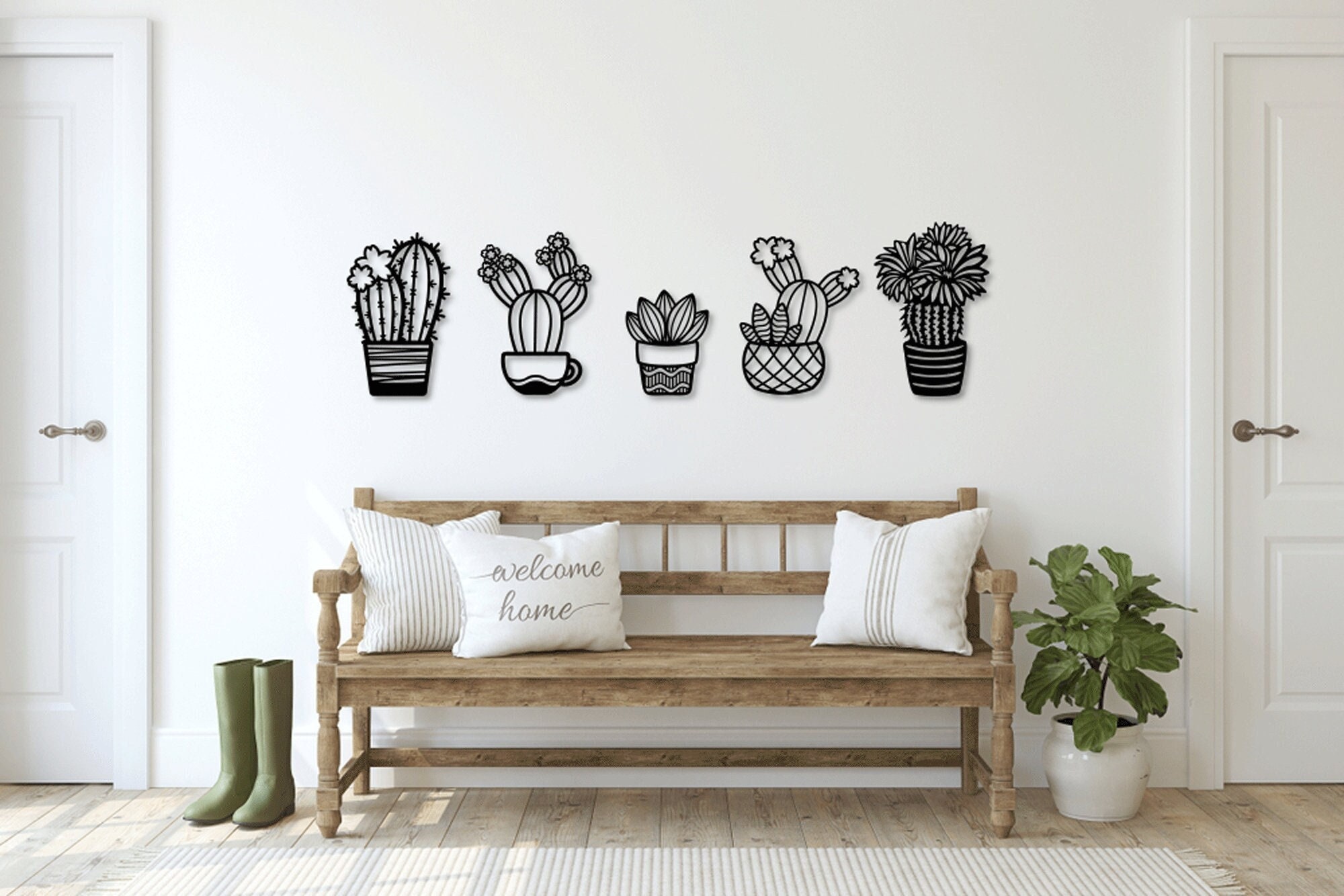 Cactus Desert Laser Cut Svg Dxf Files Wall Sticker Engraving Decal ...