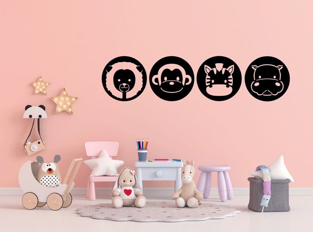 Lion, Monkey, Baby Animal Laser Cut Svg Dxf Files Wall Sticker ...