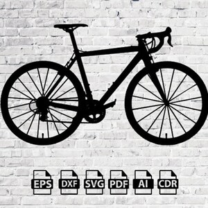Bike Bicycle Laser Cut Svg Dxf Files Wall Sticker Engraving Decal ...