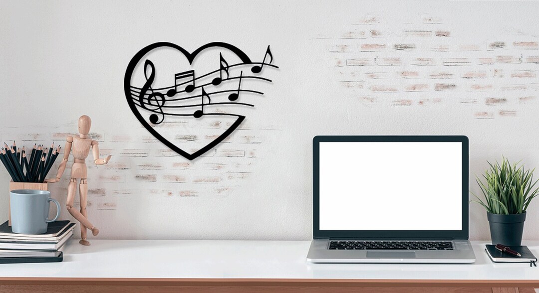 Music Note With Laser Cut Svg Dxf Glowforge Files Wall Sticker ...