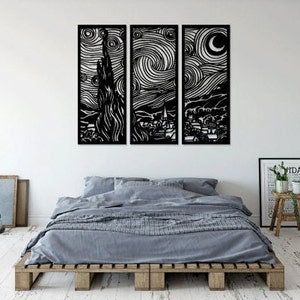 Starry Night Vincent Van Gogh Laser Cut Svg Dxf Files Wall Sticker ...