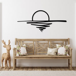Sunset Sun Sea Laser Cut Svg Dxf Files Wall Sticker Engraving Decal ...