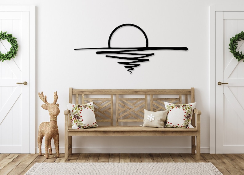 Sunset Sun Sea Laser Cut Svg Dxf Files Wall Sticker Engraving - Etsy