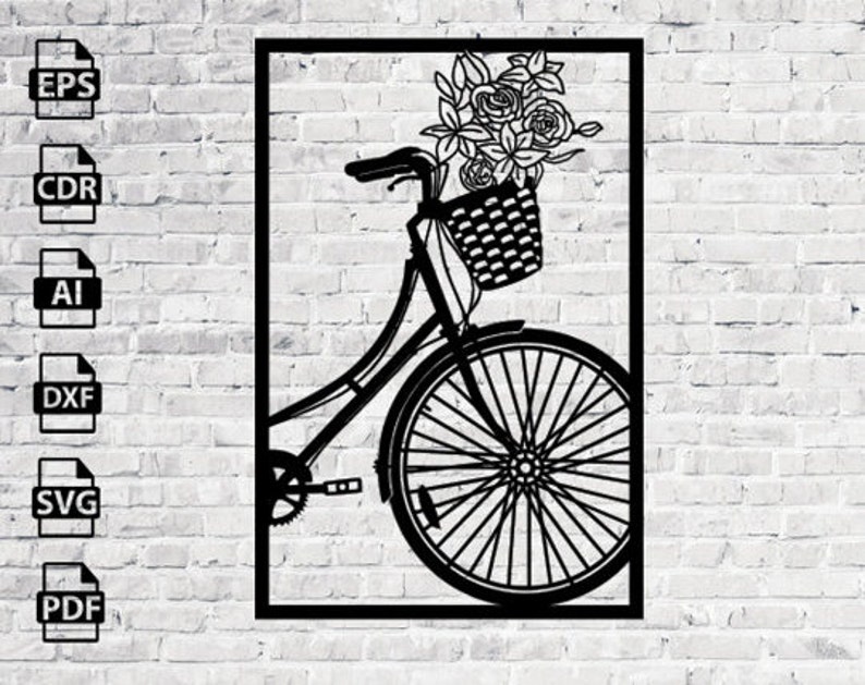 Bike Bicycle Laser Cut Svg Dxf Files Wall Sticker Engraving Decal ...