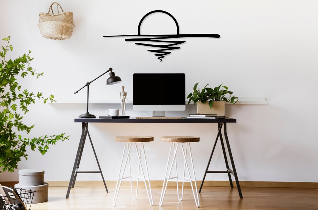 Sunset Sun Sea Laser Cut Svg Dxf Files Wall Sticker Engraving Decal ...