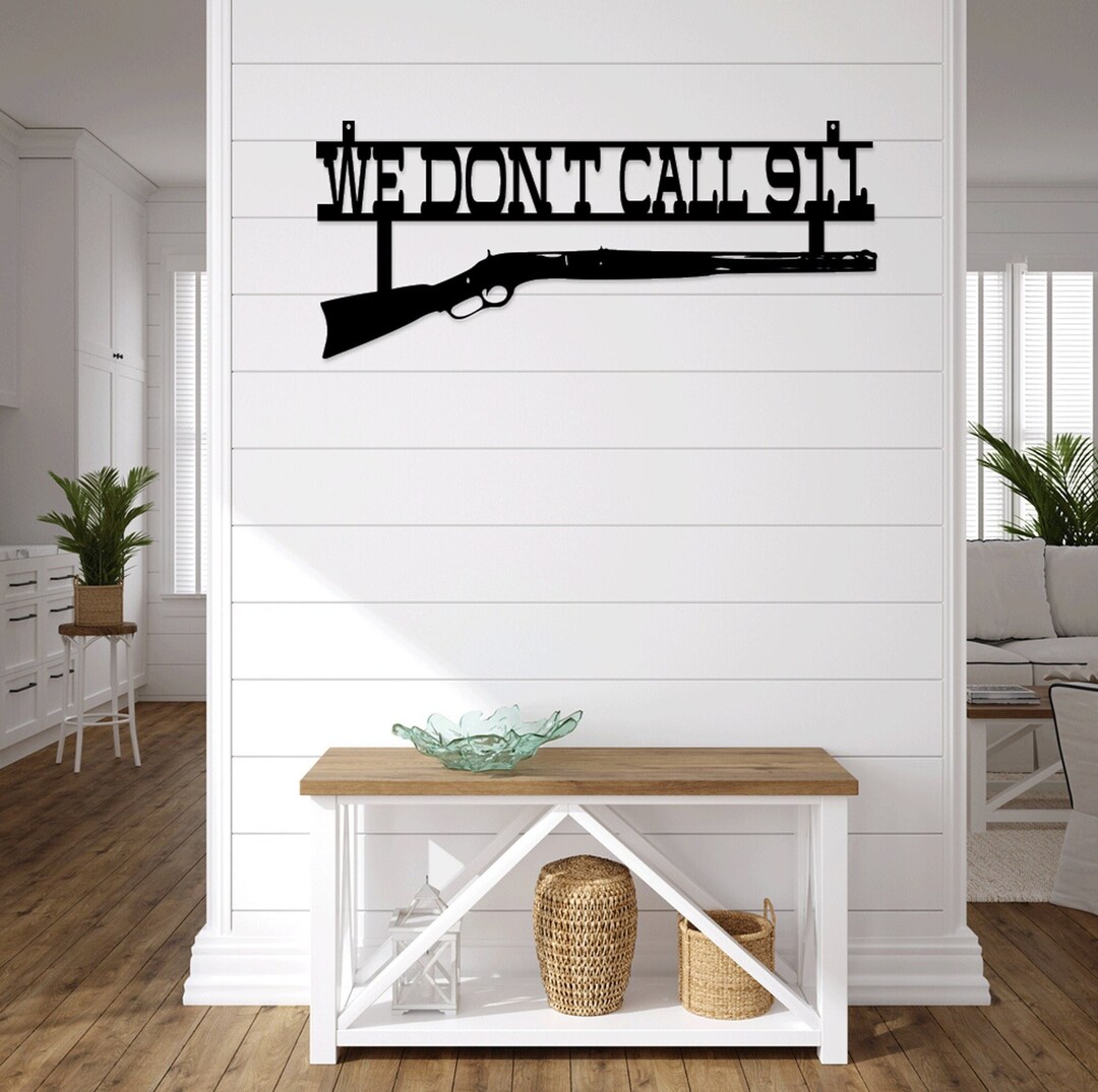 911 Rifle Gun Call Laser Cut Svg Dxf Files Wall Sticker Engraving Decal ...