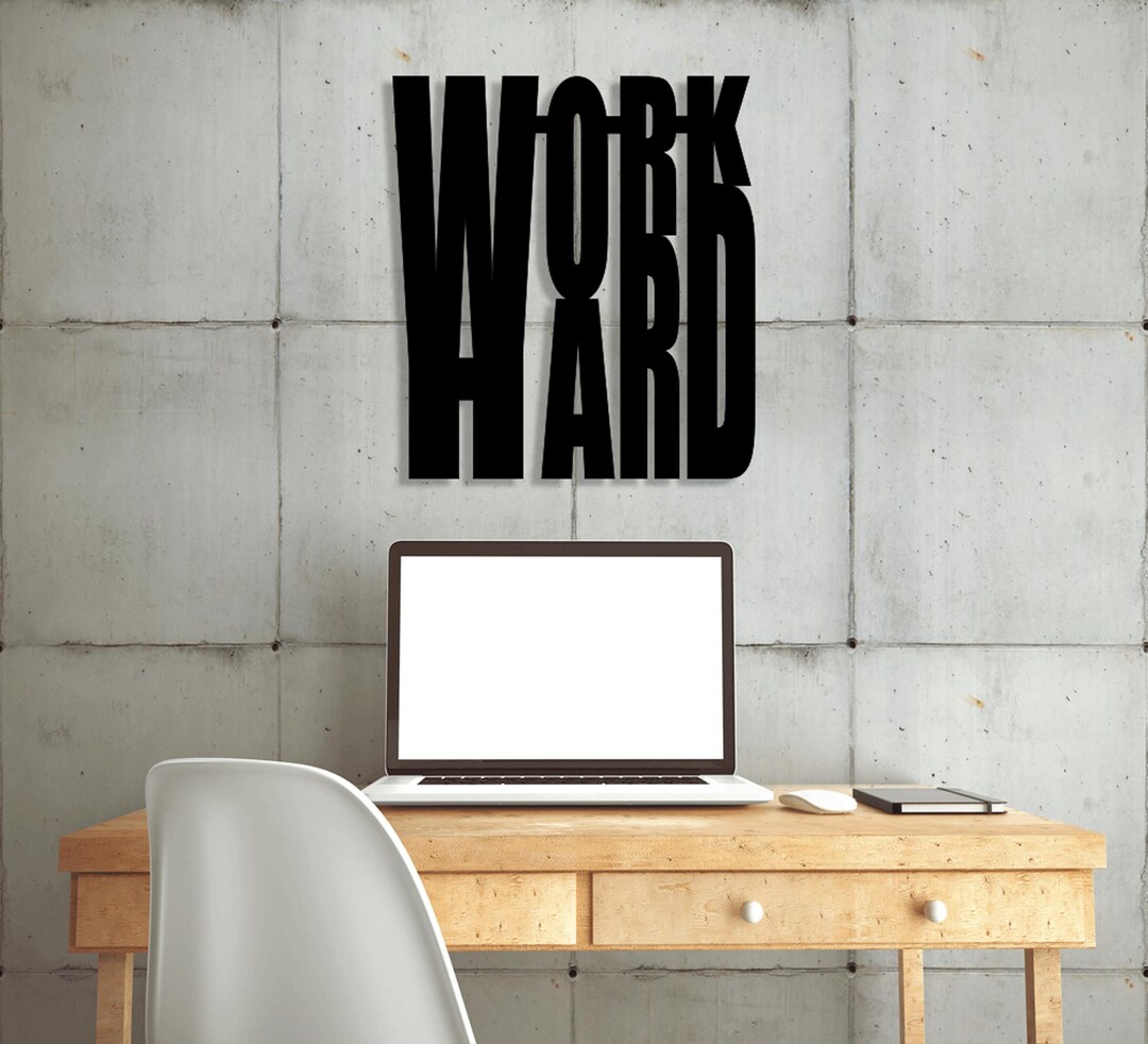 Work Hard Quotes Laser Cut Svg Dxf Files Wall Sticker Engraving ...
