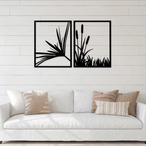 Reeds Stream Laser Cut Dxf Glowforge Files Wall Sticker Engraving Decal ...