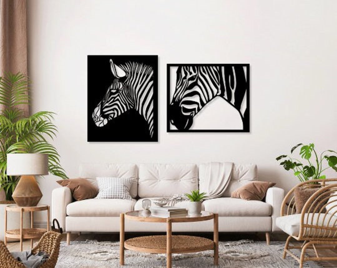 Zebra Animal Laser Cut Svg Dxf Files Wall Sticker Engraving Decal ...