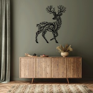 Tree Branch Deer Laser Cut Svg Dxf Files Wall Sticker Engraving Decal ...
