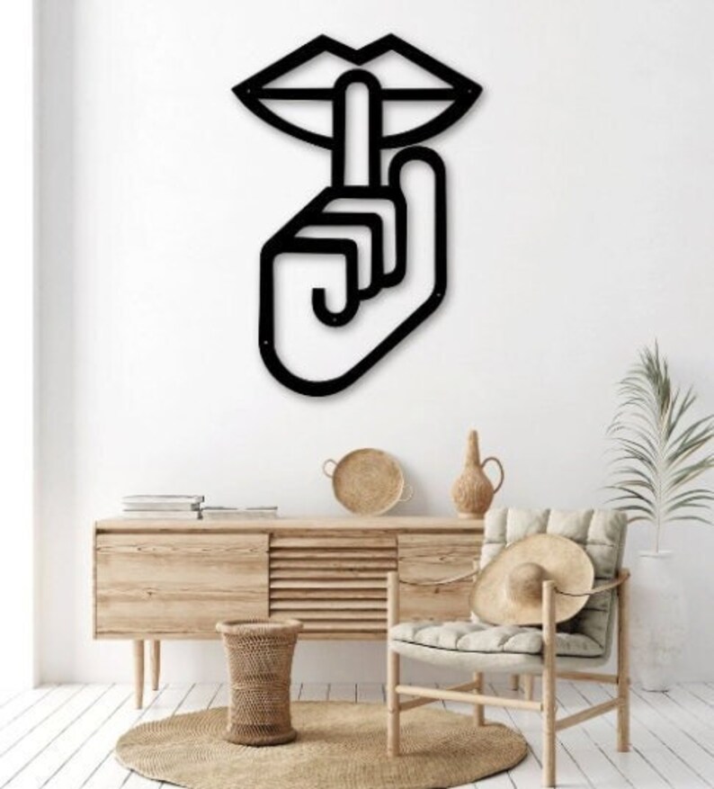 Silence Silent Quiet Laser Cut Svg Dxf Png Glowforge Files Wall Sticker ...