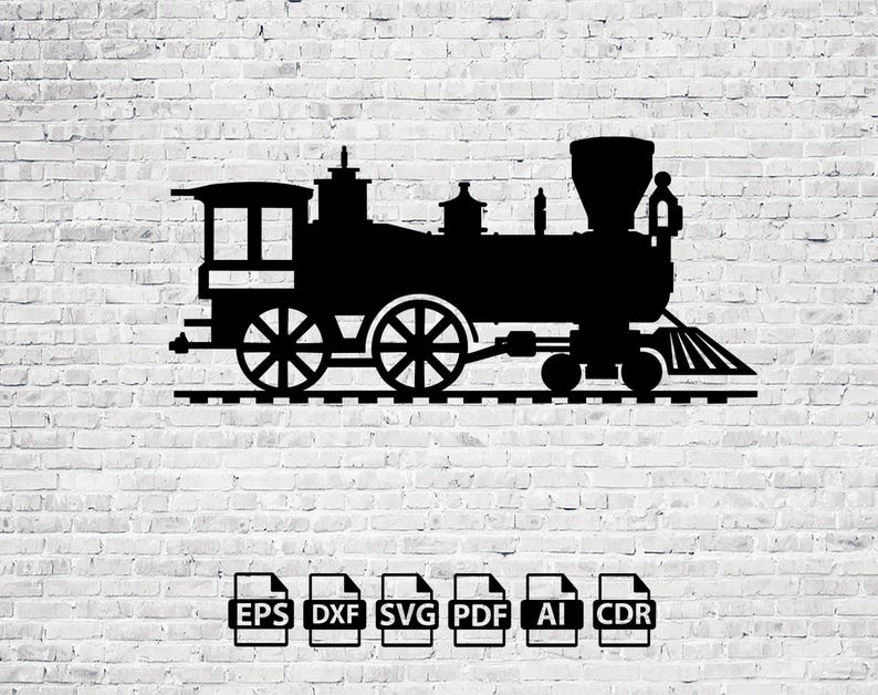 Steam Locomotive Vintage Trains Railway Laser Cut Svg Dxf Files Wall ...