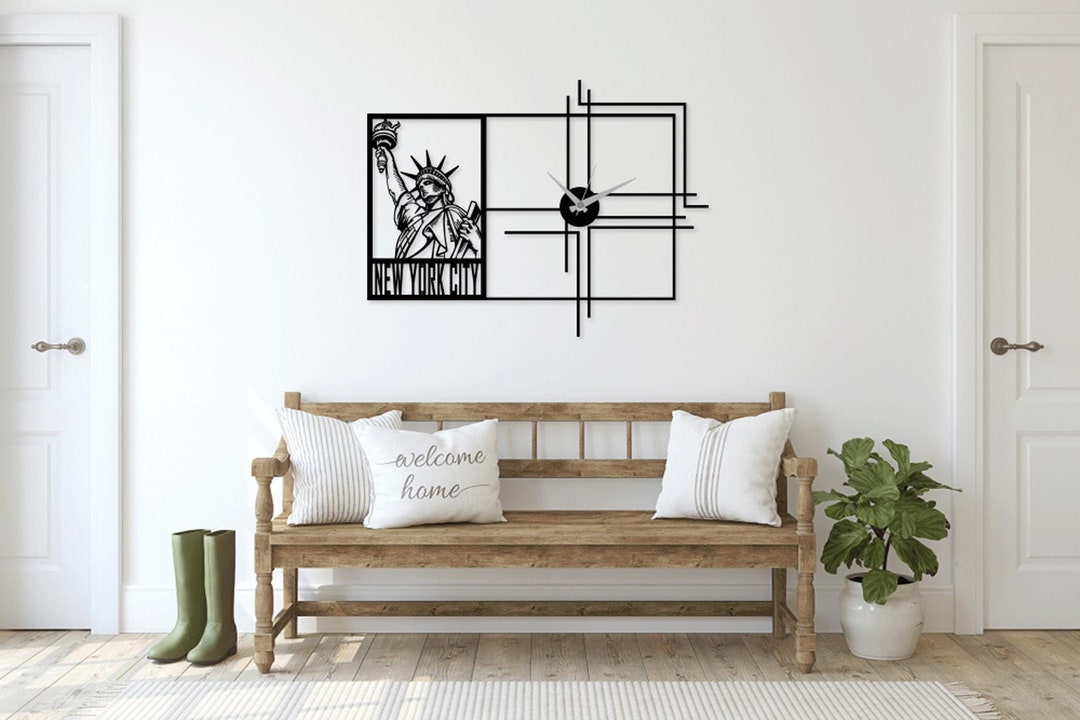 Statue of Liberty Clock, Watch Laser Cut SVG DXF Files - Wall Art ...
