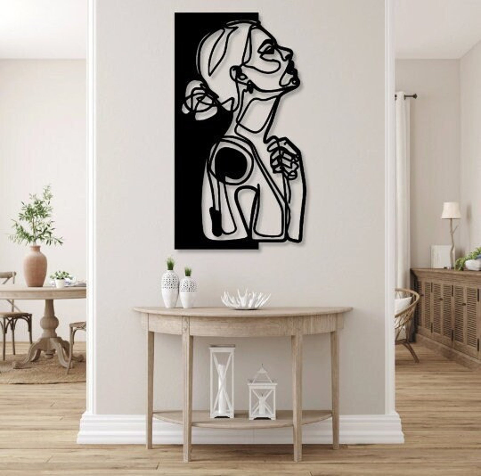 Woman Line Art Laser Cut Files Dxf Pdf Svg Wall Sticker - Etsy