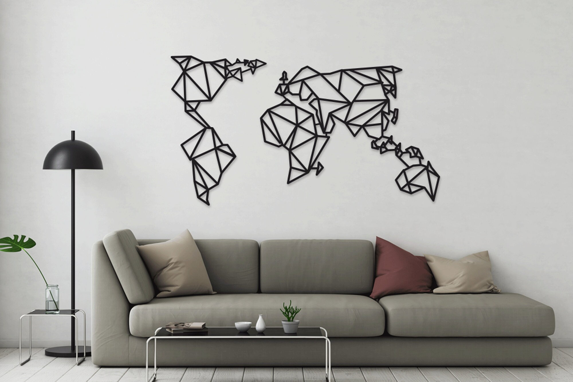 World Globe Map Laser Cut Svg Dxf Files Wall Sticker Engraving Decal ...