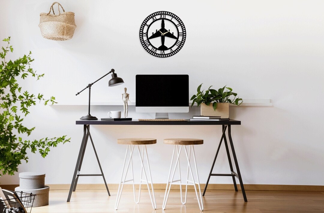 Aeroplane Aircraft Plane Wall Clock Face Set SVG Watch Models Wall ...