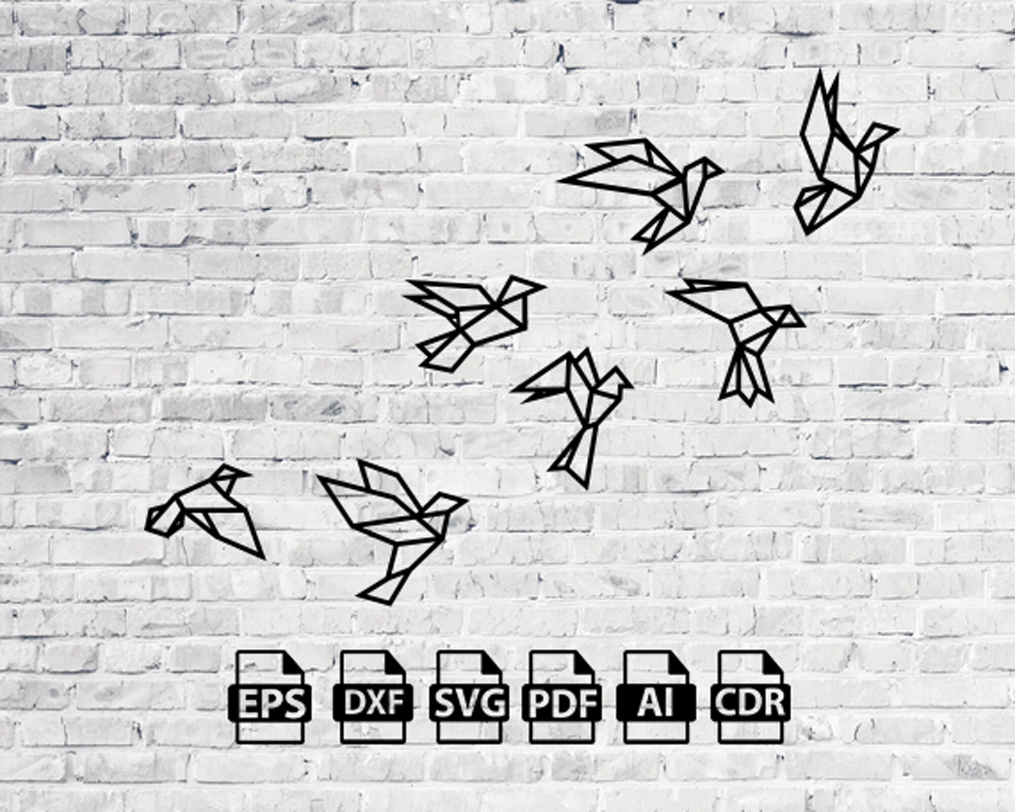 Birds Tree Branch Laser Cut Svg Dxf Files Wall Sticker Engraving ...