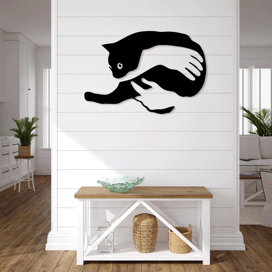 Cat Animal Laser Cut Svg Dxf Files Wall Sticker Engraving Decal ...